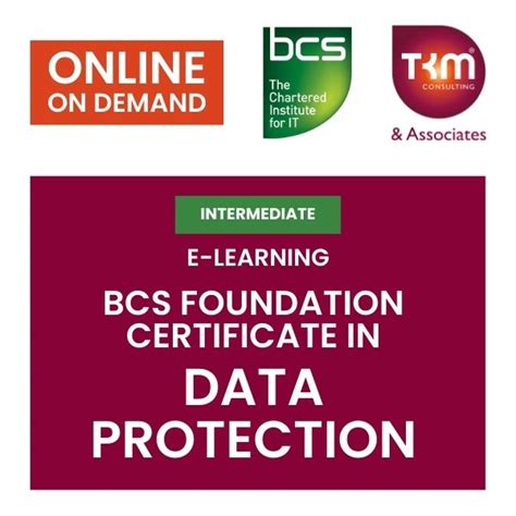 E Learning Bcs Foundation Certificate In Data Protection Tkm And Associates