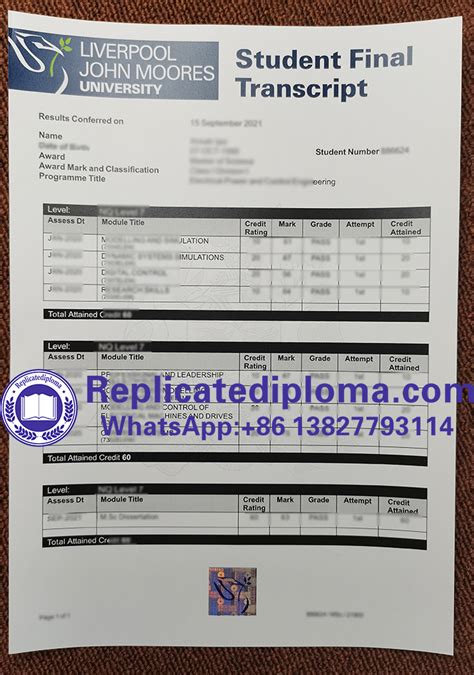 How Long To Buy A Realistic Liverpool John Moores University Transcript In The Uk