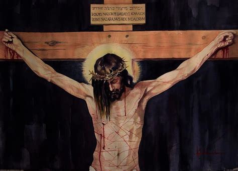 Crucifixion Painting By Ashok Karnik