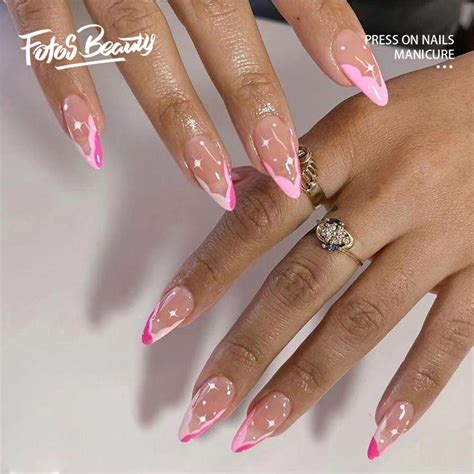 Pink Tip Acrylic Nails