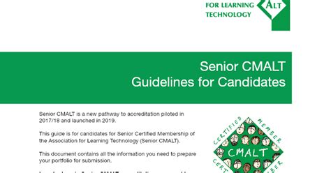 Senior CMALT Guidelines 2019 Google Docs