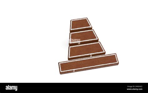 3d Rendering Of Gingerbread Cookie In Shape Of Symbol Of Traffic Cone