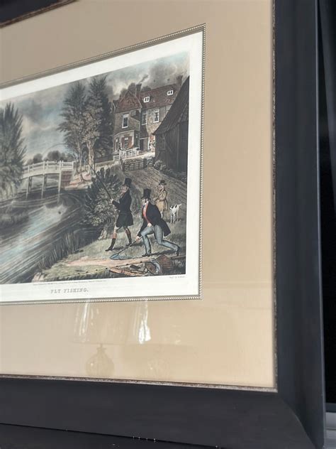 Antique Lithograph Fly Fishing Antiquely