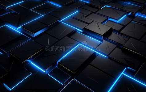 Futuristic Glowing Blue Hq Abstract Background Stock Illustration