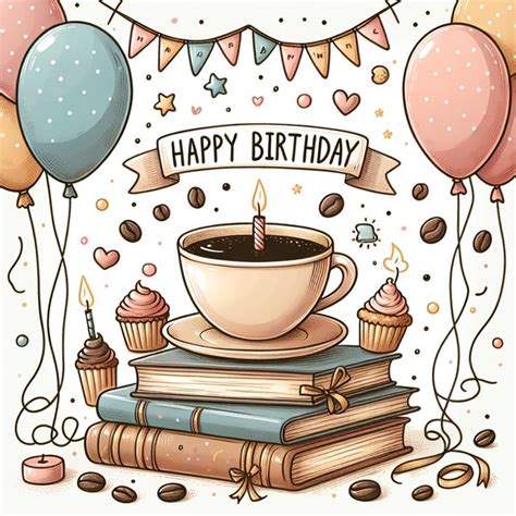 Birthday Coffee Cartoon