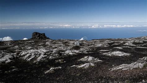 Panorama Inside Caldera Of Pico Volcano With Seismic Station Azores