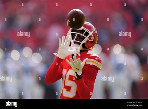 Kansas City Chiefs Cornerback Jaylen Watson 35 Warms Up Before An Nfl