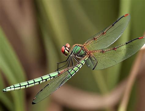 Premium Ai Image Green Dragon Fly Photography