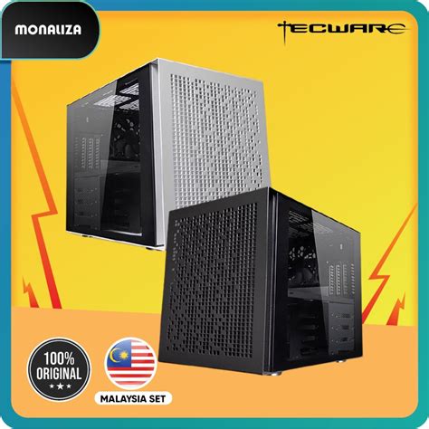 Tecware Case Quad Tg Matx Mini Cube Gaming Whiteblack Shopee