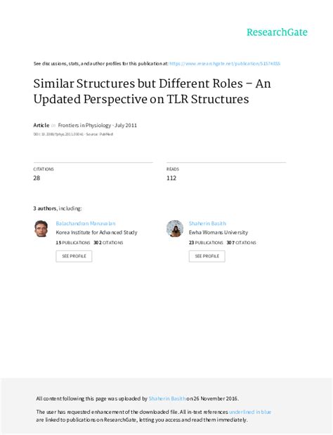 Pdf Similar Structures But Different Roles An Updated Perspective