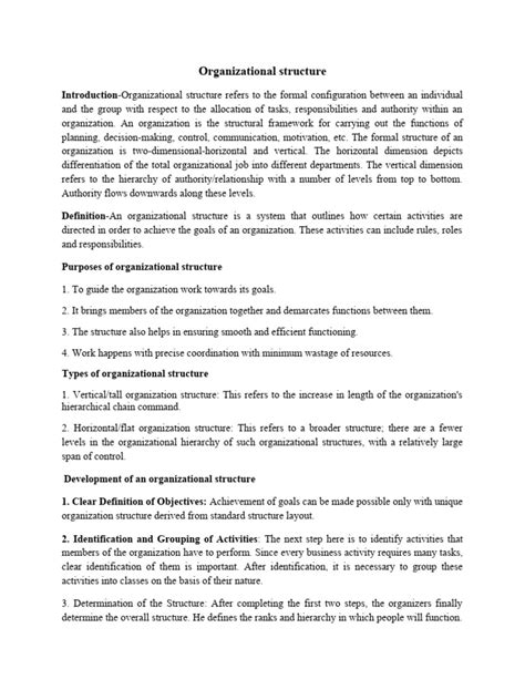 organizational structure pdf organizational structure leadership