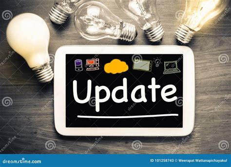 Update On Tablet Stock Image Image Of Adjust Education 101258743