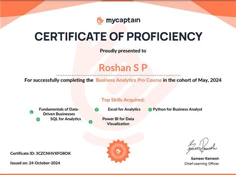 Roshan Sp On Linkedin I Am Happy To Share That I Have Completed My Course In Business Analytics