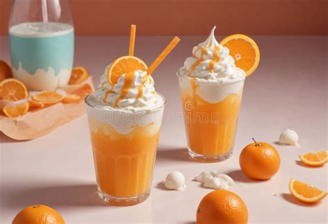 A Delightful Vibrant Image Of A Creamy Orange Soda Float Stock