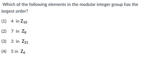 solved which of the following elements in the modular