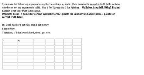 Solved Symbolize The Following Argument Using The Variables Chegg