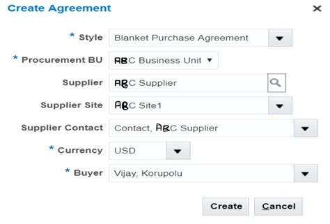 Oracle Application S Blog Lesson Procure To Pay P P Cycle Create Agreements In Oracle Fusion