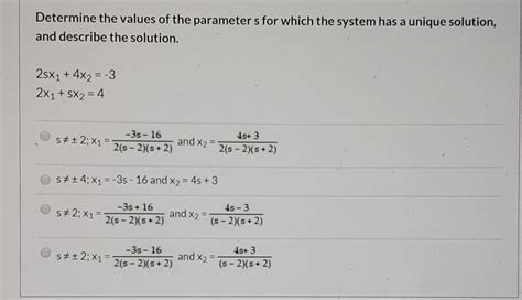 Solved Determine The Values Of The Parameters For Which The Chegg