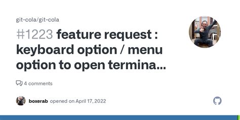 Feature Request Keyboard Option Menu Option To Open Terminal To Use