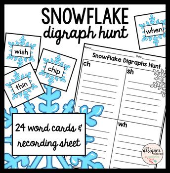Winter Phonics Snowflake Digraph Sort With Ch Sh Th Wh Tpt