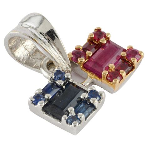 Large Ruby Sapphire Pendant At 1stdibs Ruby And Sapphire Pendant