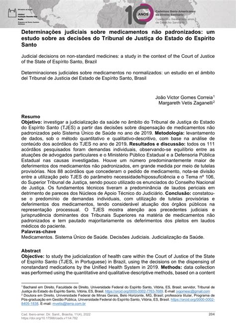 PDF Determinações judiciais sobre medicamentos não padronizados um