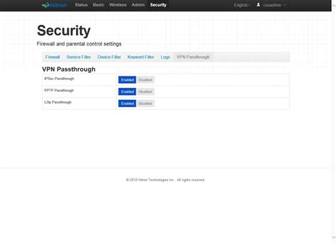 All Screenshots For The Hitron Technologies Cgn3