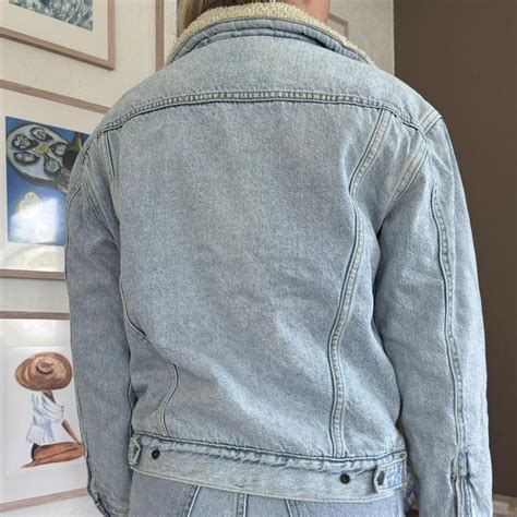 Levis Sherpa Denim Jacket Tagged Size S 8 Depop