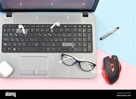 Workplace At Home Home Office For Remote Work With A Computer Laptop