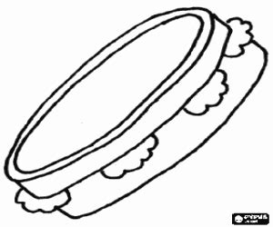 Instrumento Popular La Pandereta Para Colorear Pintar E Imprimir