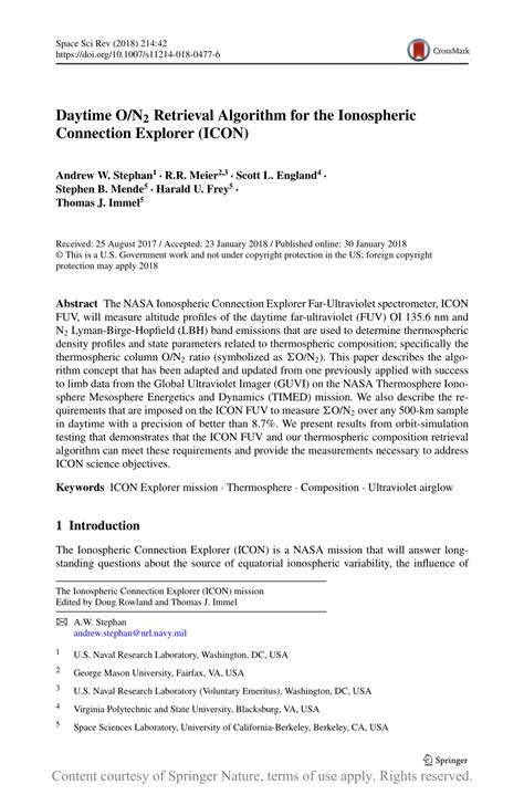 Daytime On2 Retrieval Algorithm For The Ionospheric Connection