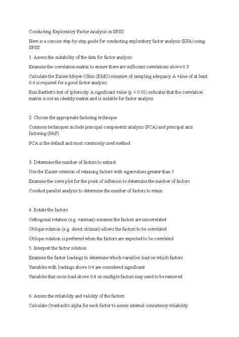 Factor Analysis Guide In Spss Conducting Exploratory Factor Analysis In Spss Here Is A Concise