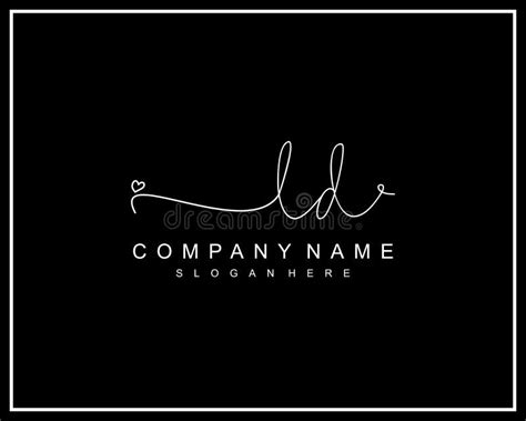 Ld Initial Handwriting Logo Template Stock Vector Illustration Of