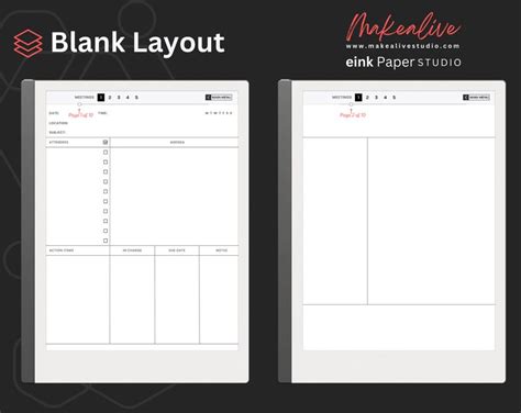 Remarkable 2 Template Meeting Notes Taking Template Etsy Canada