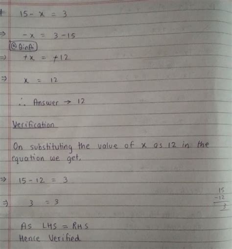 Solve And Verify 15 X 3