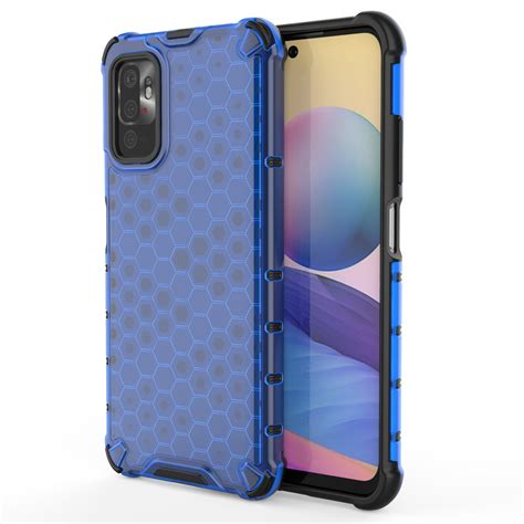 Honeycomb etui pancerny pokrowiec z żelową ramką Xiaomi Redmi Note G Poco M Pro niebieski