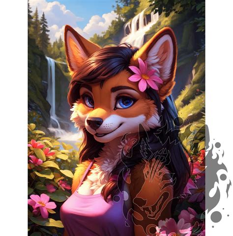 Anthro Fox Girl Image Digital Download Hd Image Original Concept Art