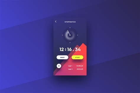 Stopwatch Full App Ui Design Stopwatch App Stopwatch
