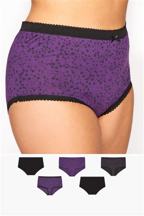 Plus Size Black Lace Up Boudoir Briefs Yours Clothing