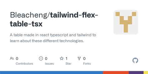 Github Bleacheng Tailwind Flex Table Tsx A Table Made In React Typescript And Tailwind To
