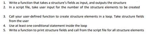 Solved 1 Write A Function That Takes A Structures Fields Solved 1 Write A Function That Takes A Structures Fields