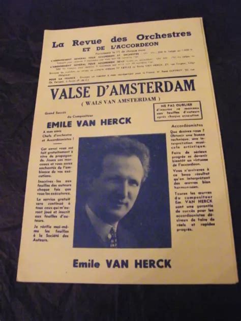 Andpartition Valse Damsterdam Wals Van Amsterdam Emile Van Herck Eur 10