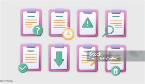 문서 클립 보드 3d 아이콘입니다 업데이트 또는 추가 오류 새로 고침을 위한 컴퓨터 잠금 스크립트입니다 더하기 또는 업로드 기호가 있는 용지 페이지 격리된 파일 픽토그램이