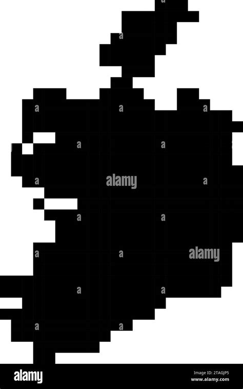 Ireland Map Silhouette From Black Square Pixels Vector Illustration