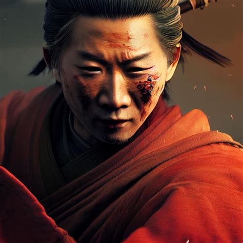 Premium Photo Male Samurai Portrait Japanese Man 3d Rendering