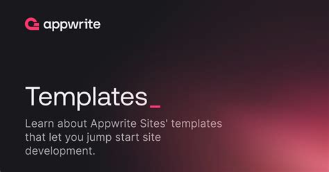 Templates Docs Appwrite