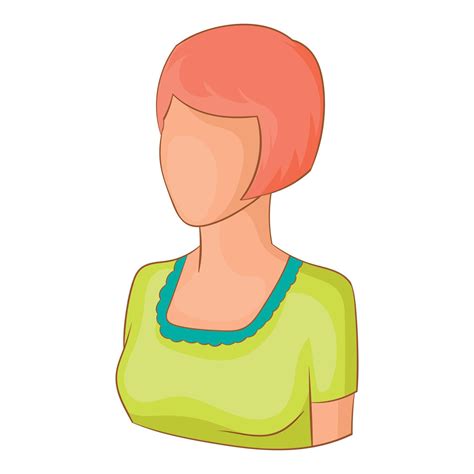 Chica Con Icono De Avatar De Pelo Corto Estilo De Dibujos Animados