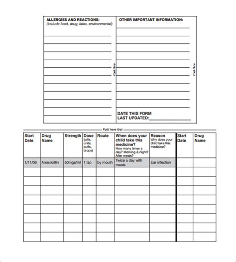 Free Printable Medication Wallet Card Printable Templates