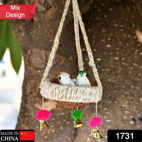 1731 Artificial Jute Hanging Birds Nest Jhumar Chidiyan Ka Ghosla