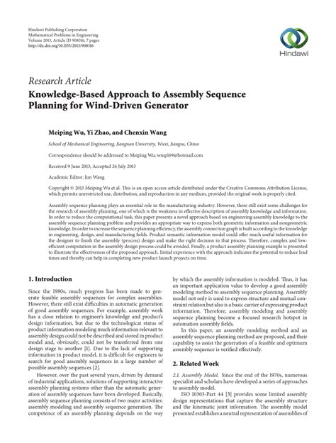 pdf knowledge based approach to assembly sequence planning for wind